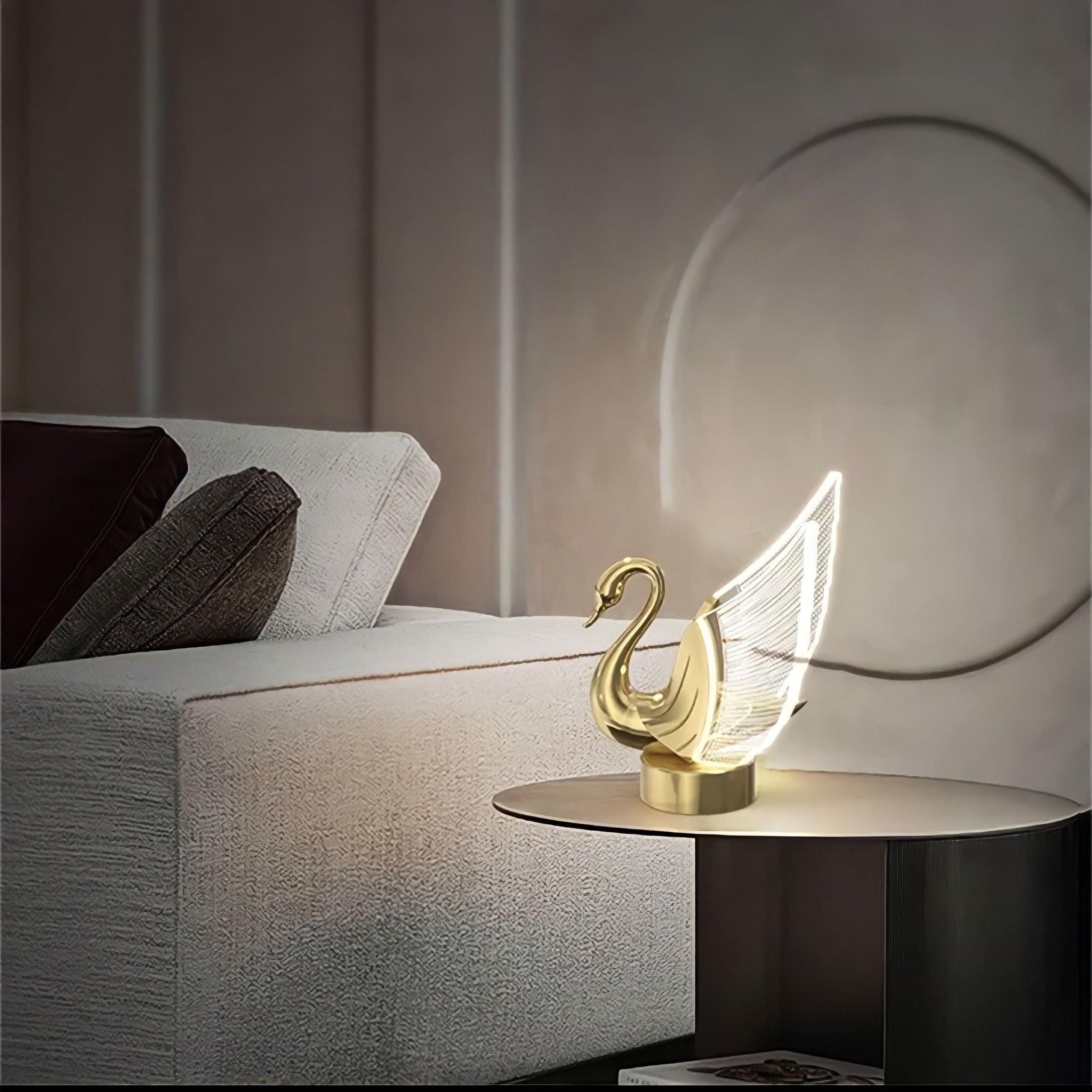 Table lamp LED in the shape of a swan